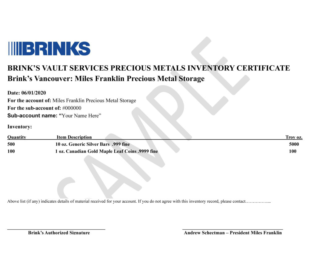 Steps – Precious Metal Storage